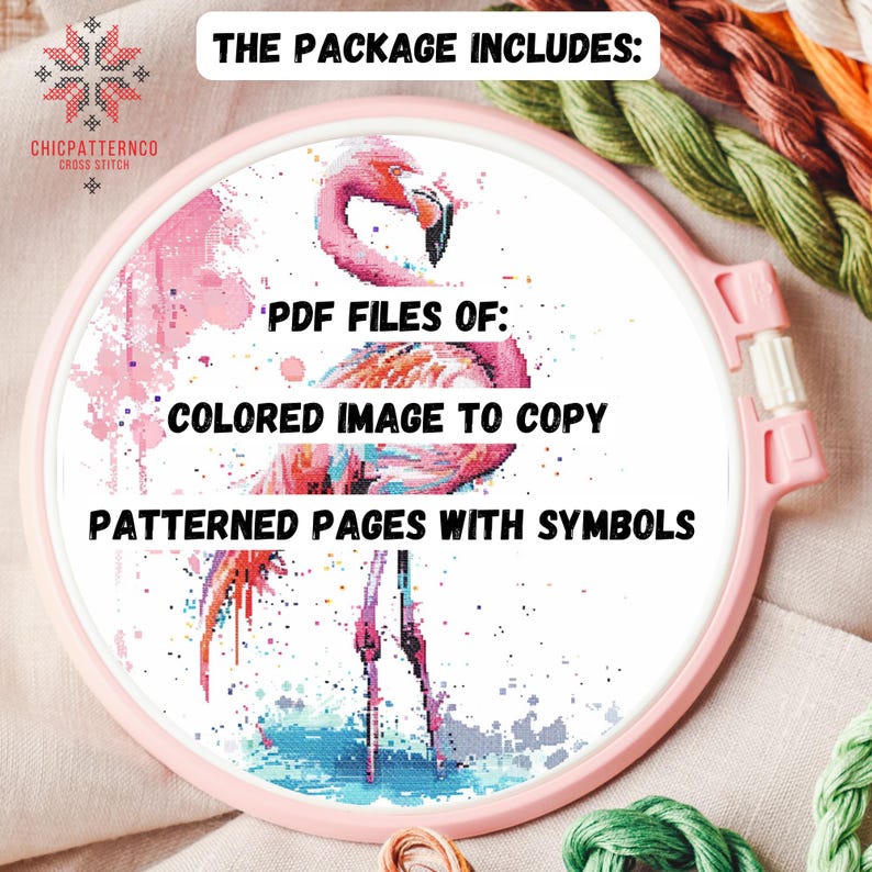 Flamingo Cross Stitch Pattern, Landscape Cross Stitch Designs, Beginner ...