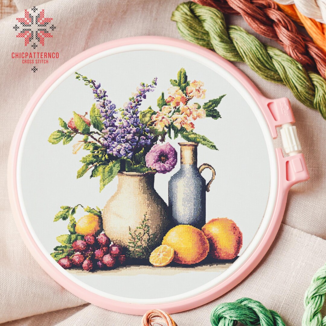 Still Life Cross Stitch Pattern Embroidery, Cross Stitch Designs, Cross ...