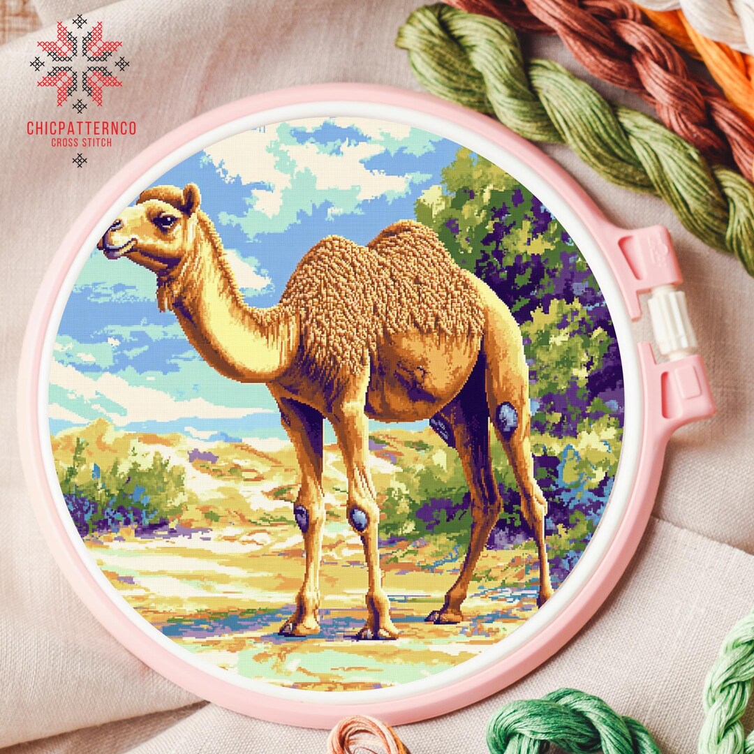 Camel Cross Stitch Pattern, Landscape Cross Stitch Designs, Cross ...