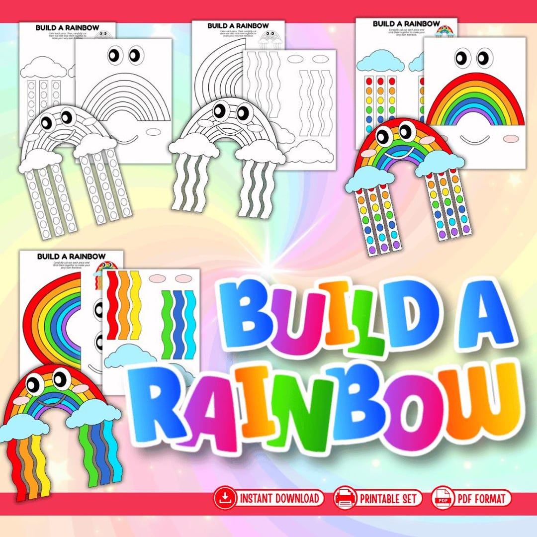 Build a Rainbow Craft Printable | Cut and Paste Activity | Kids ...