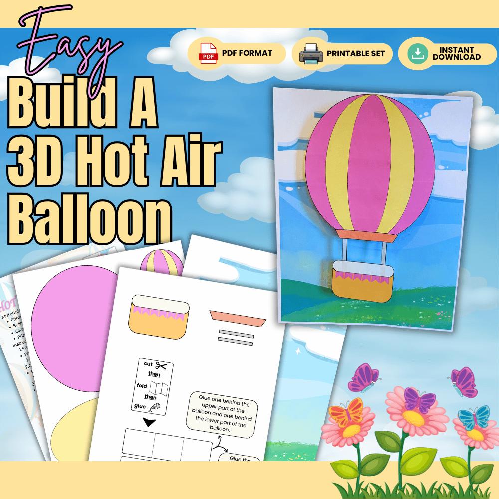 Build a Hot Air Balloon Craft Printable | Cut and Paste Activity for ...