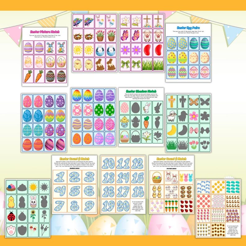Easter Memory Game Printable | Matching Game for Kids | Easter Activity ...