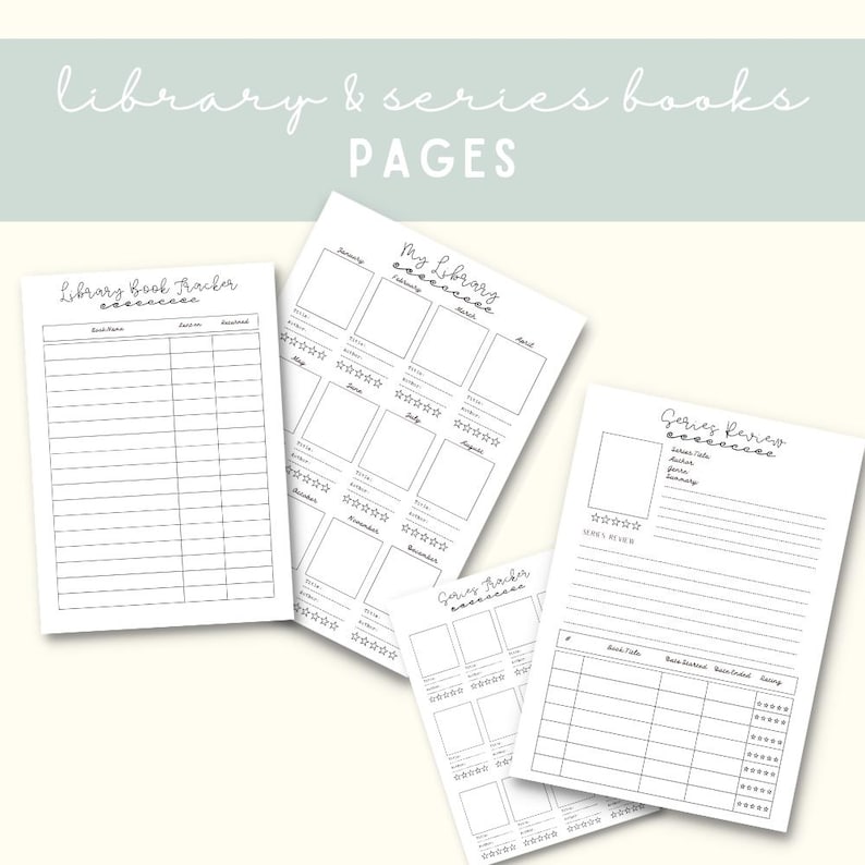 Minimal Black and White Reading Journal Planner | Book Tracker Log ...