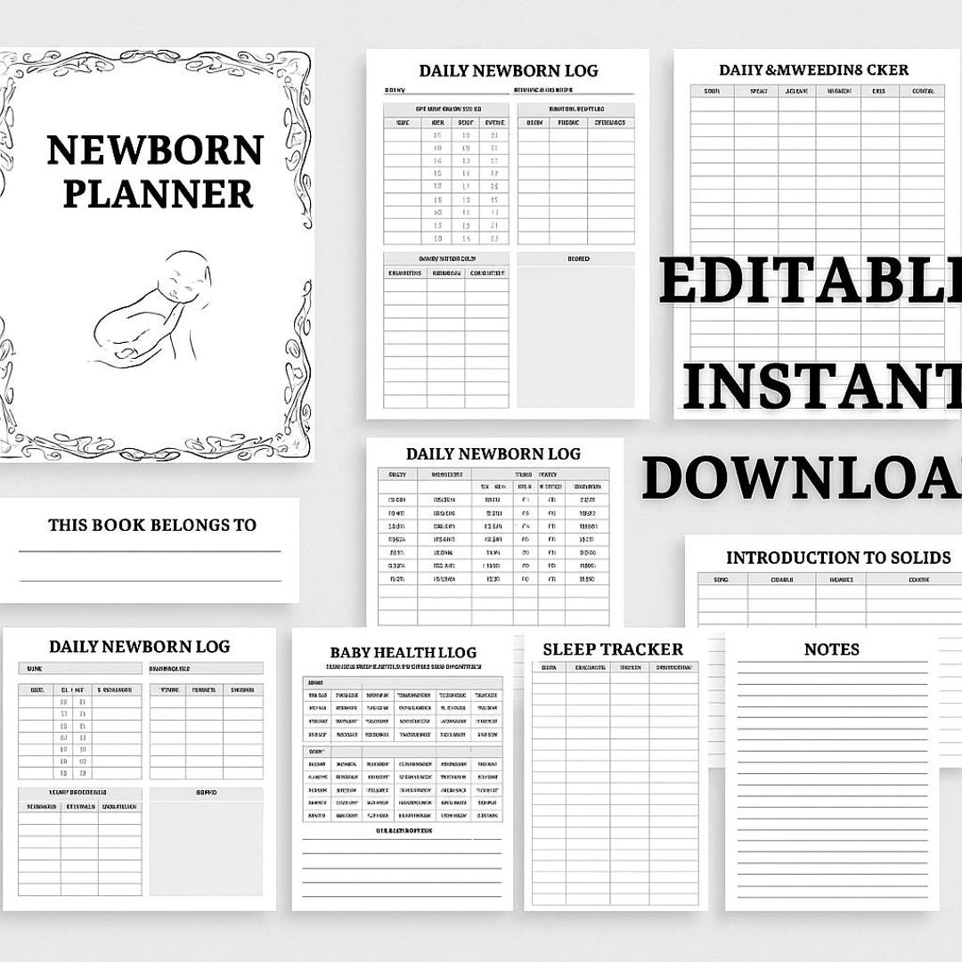 Minimalist Newborn Baby Planner – Editable Canva + PDF Download – Baby ...
