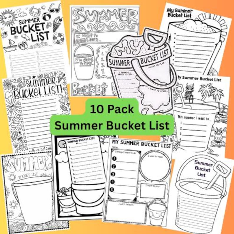 10 páginas para colorear de verano imprimibles: ¡temas de lista de ...