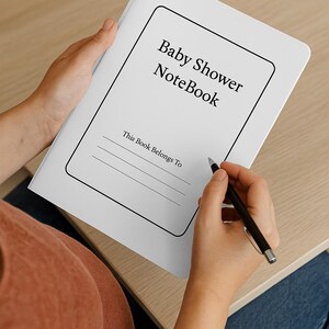 Editable Baby Shower Notebook – Printable & Canva Template - Etsy