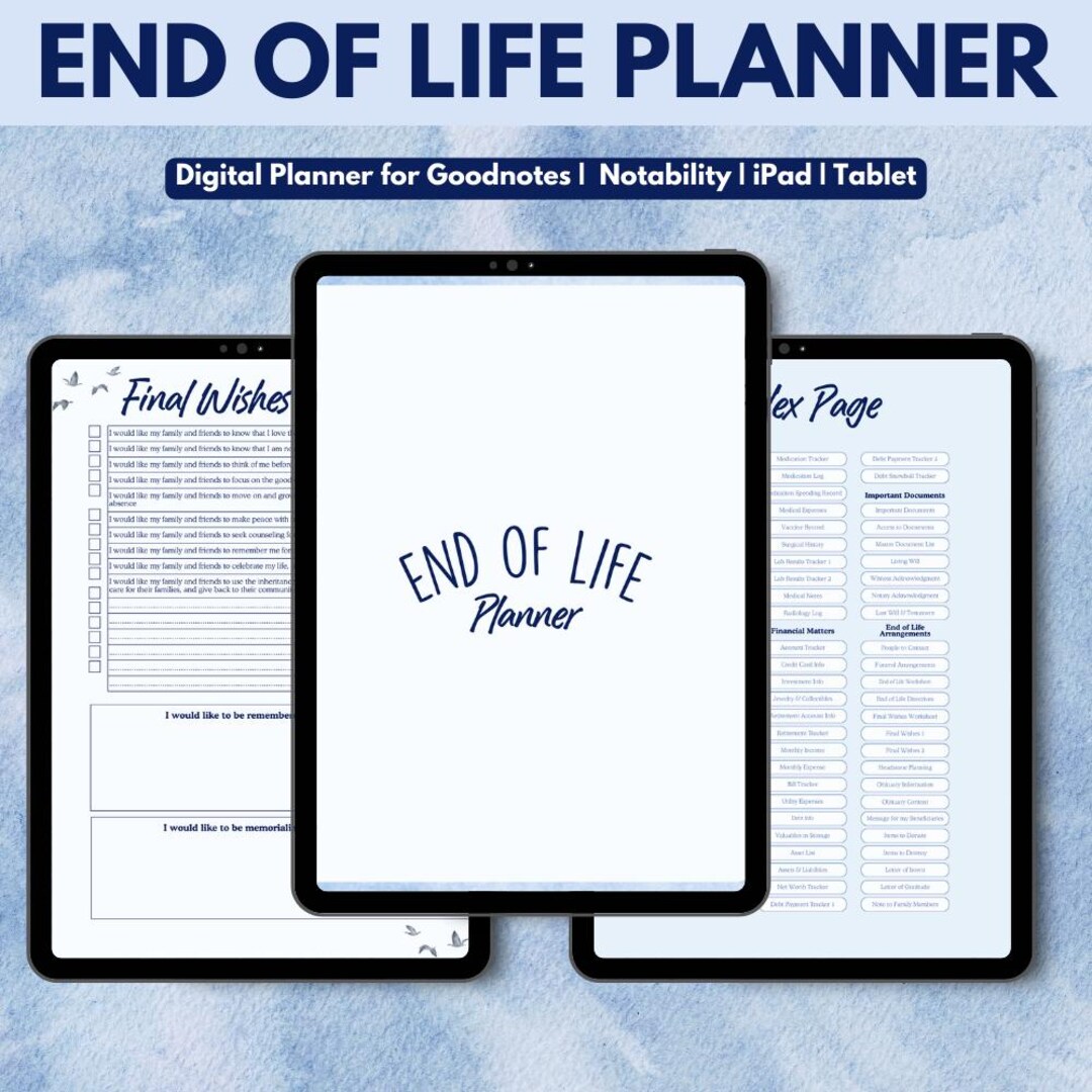 End of Life Planner Digital | Final Wishes Planner | Medical, Financial ...