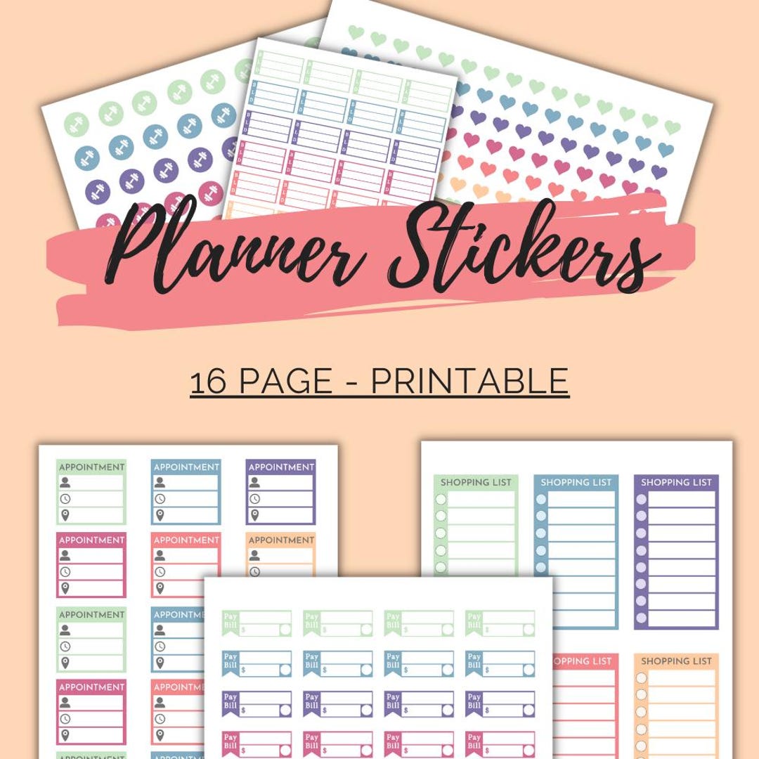 Colorful Planner Stickers Bundle | Budget, To-do, Appointments (PDF ...
