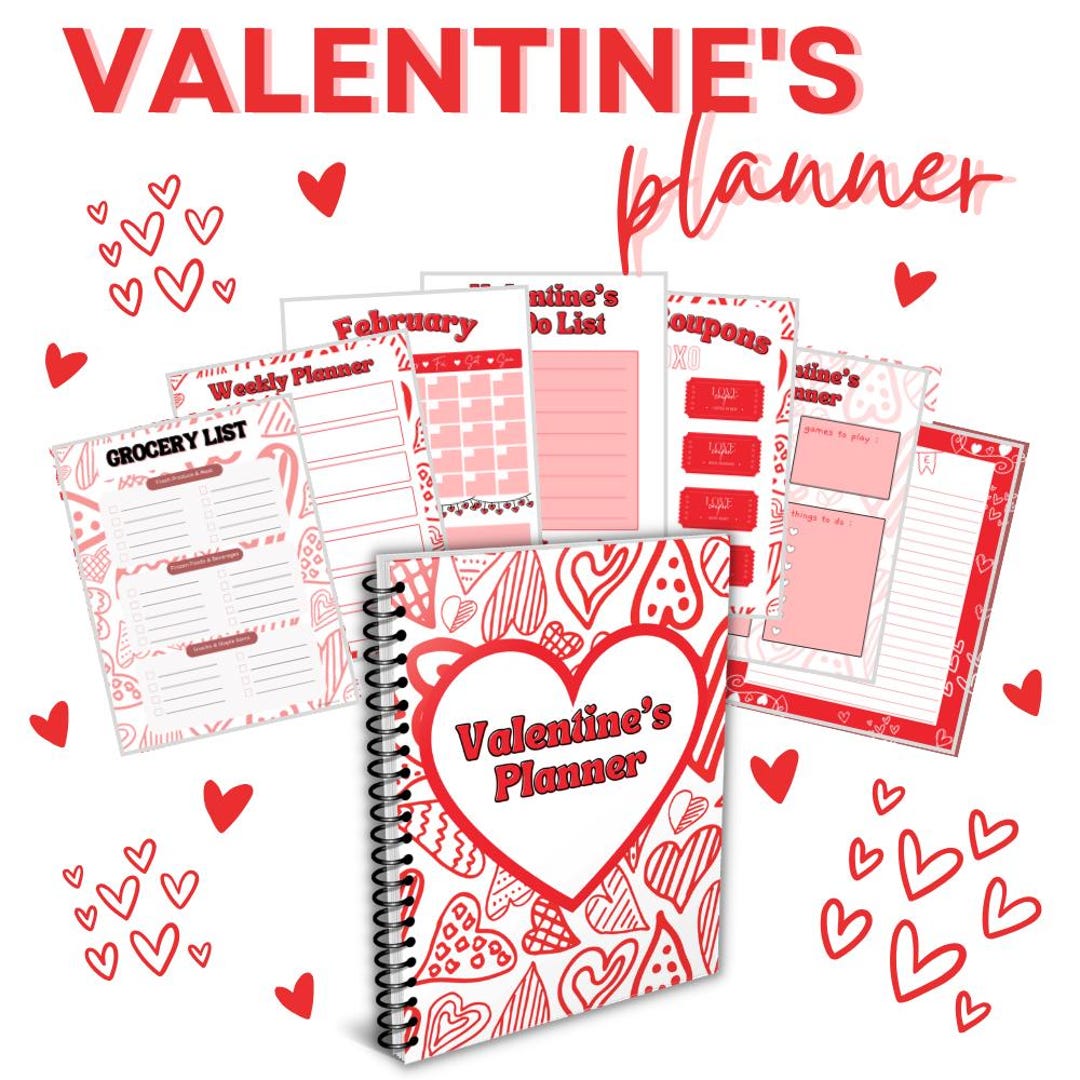 Valentine's Planner Printable | February Weekly Organizer (PDF Download ...