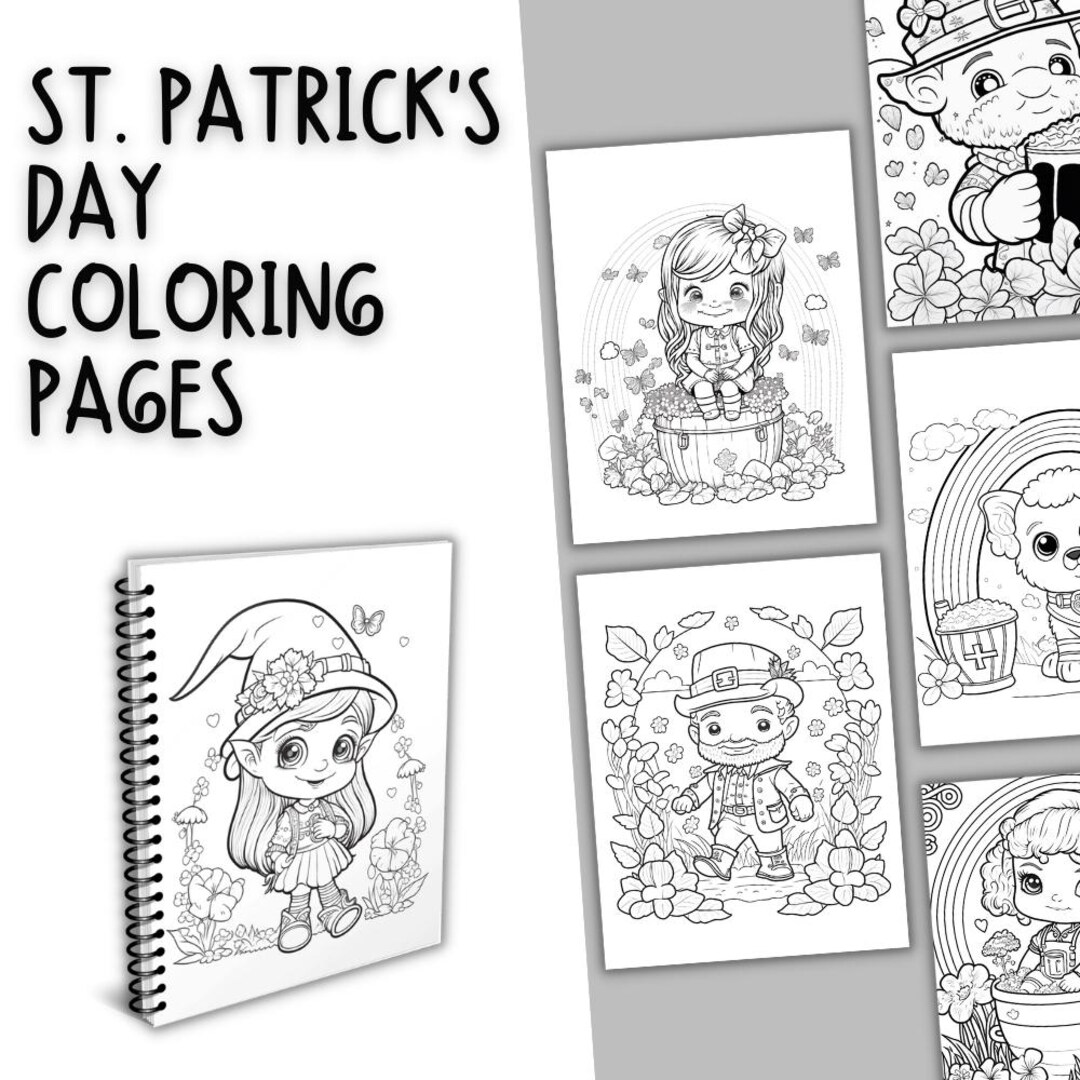 St Patrick’s Day Coloring Pages Printable | Cute Leprechaun & Shamrock ...