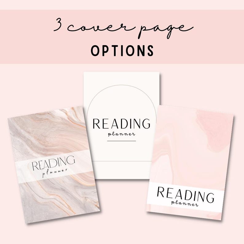 Pink Reading Planner Bundle | Book Tracker, Log, Wishlist (instant ...