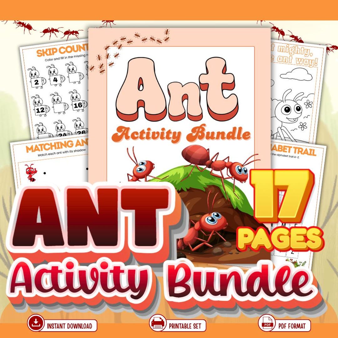 Ant Activity Bundle for Kids Printable | Preschool & Kindergarten Ant ...
