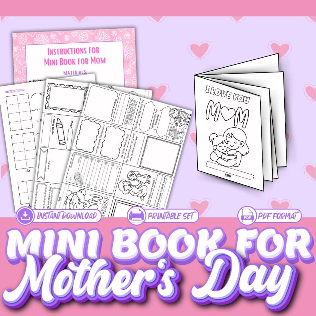 Mothers Day Mini Book Printable | All About My Mom Craft | Kids ...