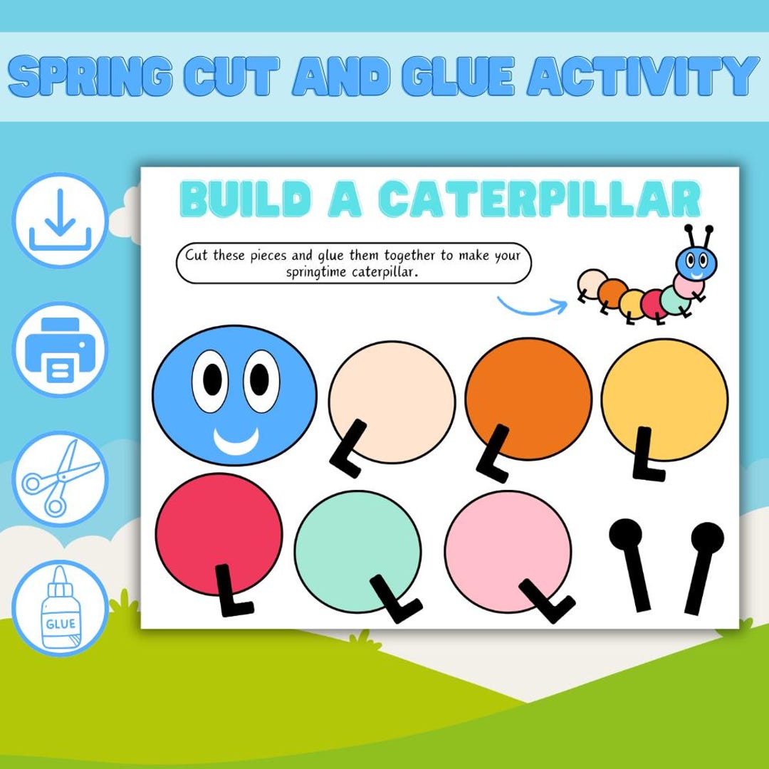 Build a Caterpillar Craft Printable | Kids Cut and Paste Activity ...