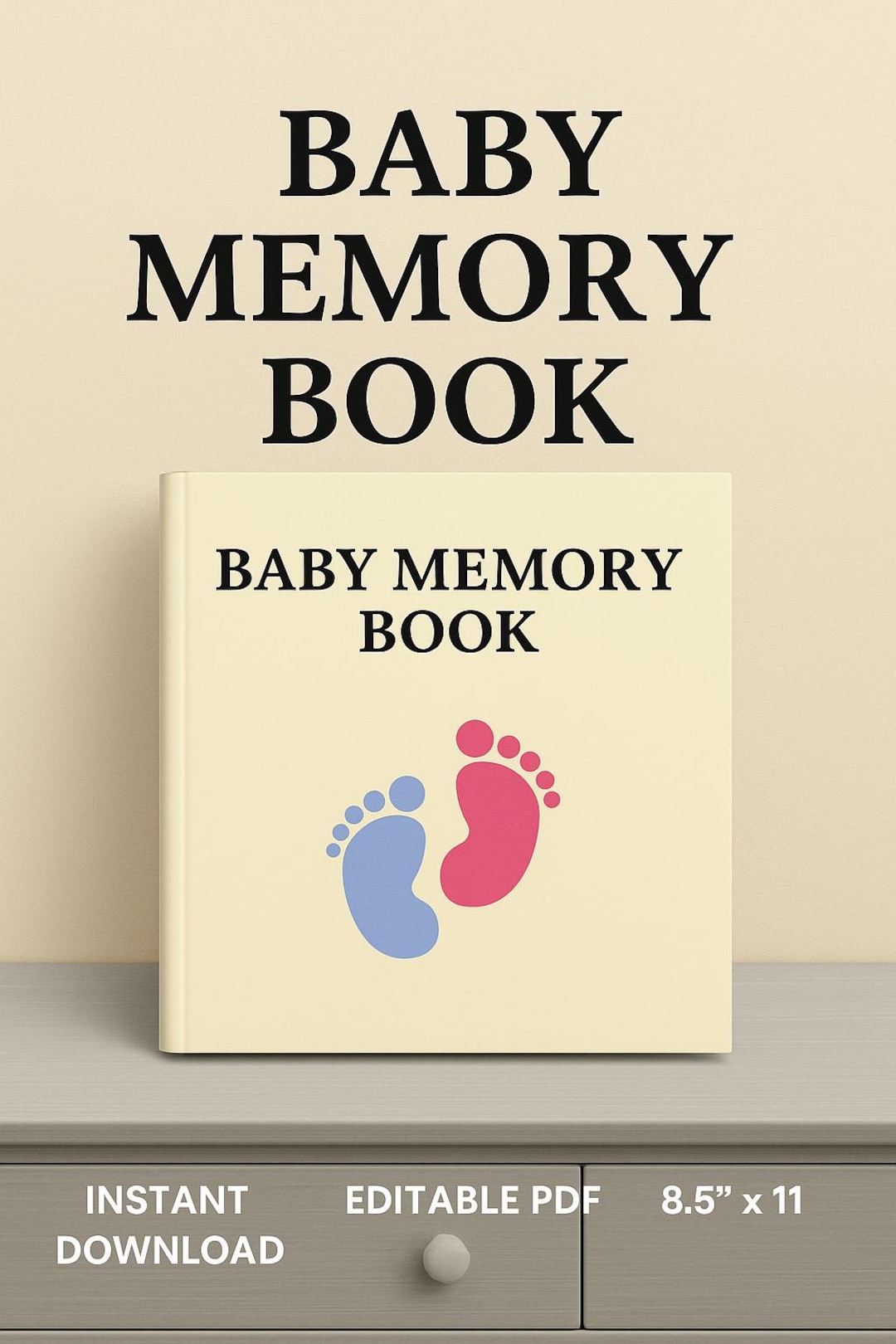 Baby Memory Book – Editable Printable Keepsake | Instant Download - Etsy
