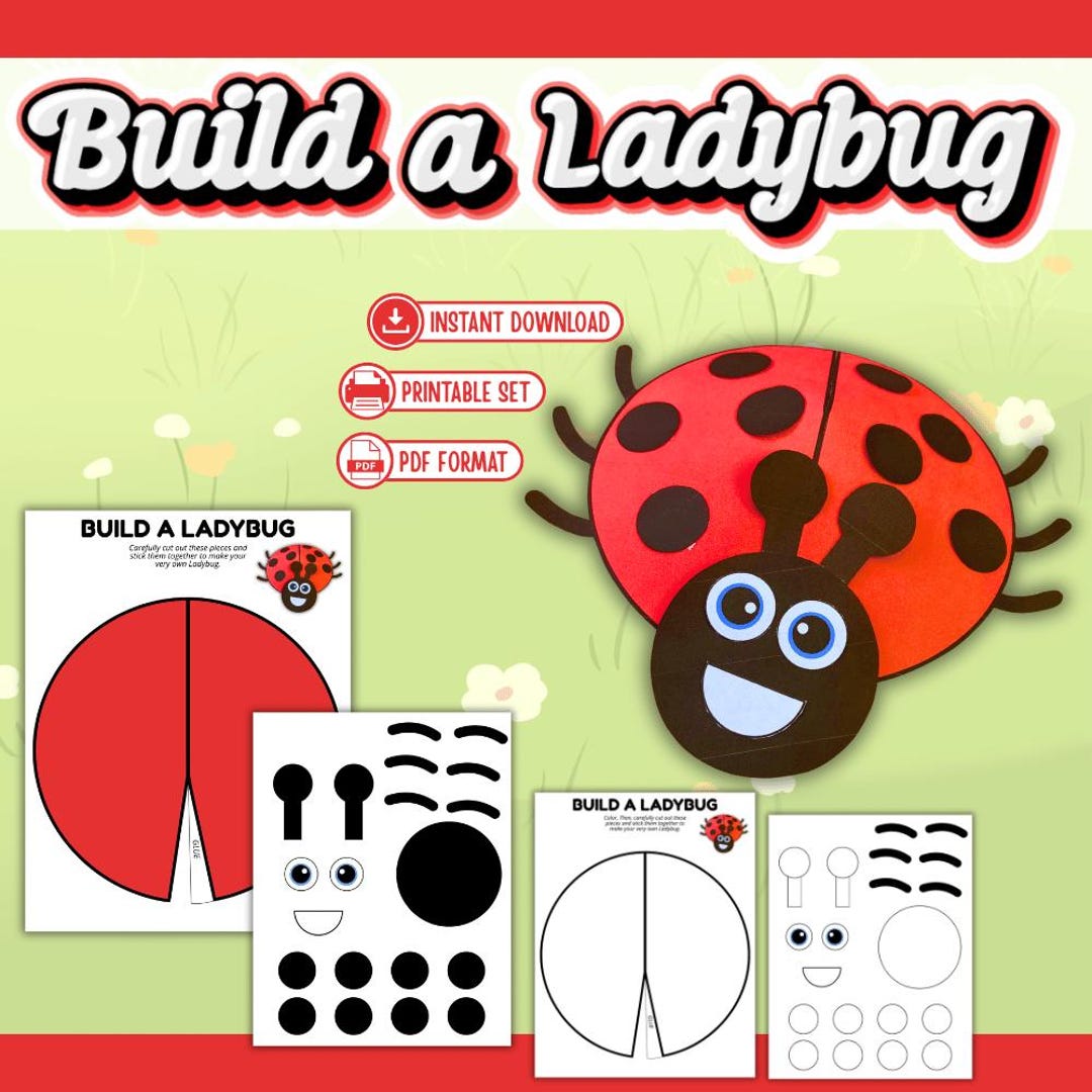 Build a Ladybug Craft Printable | Cut and Paste Activity (digital ...