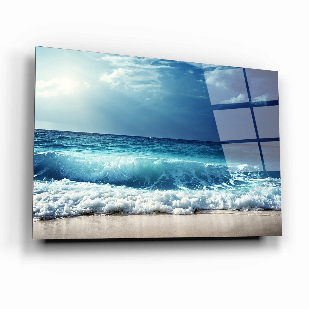 Beach Canvas Print, Ocean Wall Art, Sea Landscape Nautical Photo ...