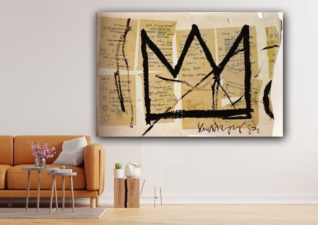 Basquiat Wall Art, Basquiat Canvas, Basquiat Glass Wall Art, Jean Michel Basquiat Crown Wall Art ...