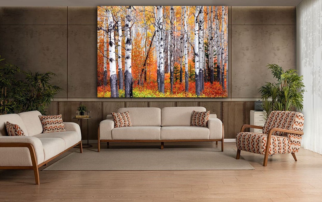 Aspen Tree Wall Art, Nature Wall Art, Aspen Tree Canvas, Aspen Tree Art ...