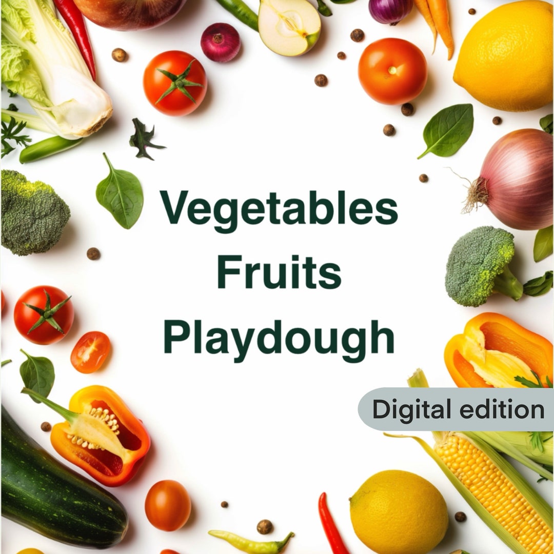 Realistic Veggie & Fruit Play Dough Mats for Toddlers, Nature Play ...