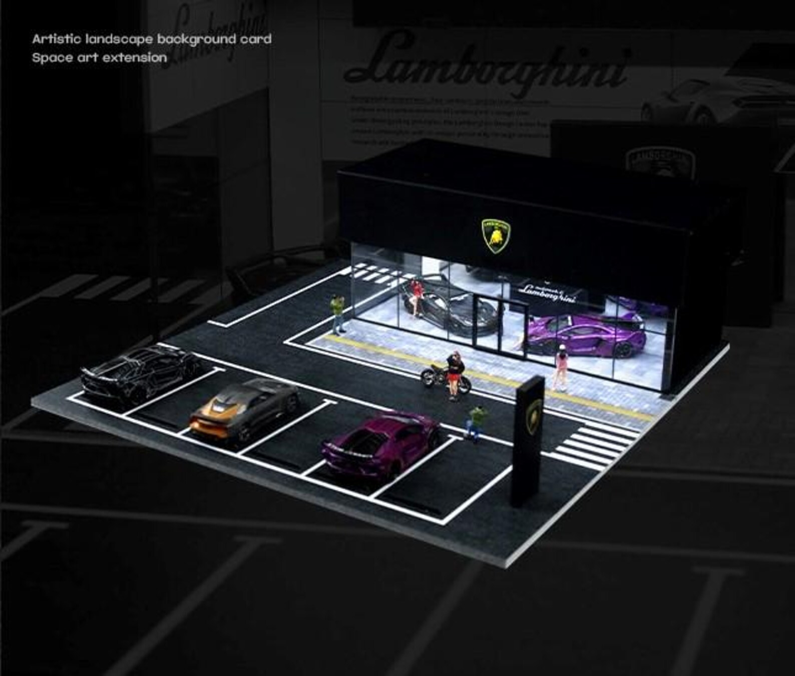 1:64 Lamborghini Automobile Sales Servicshop 4S Miniature Assembly ...