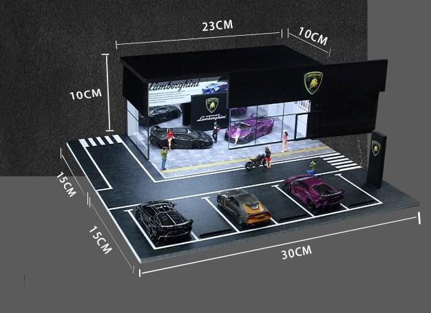 1:64 Lamborghini Automobile Sales Servicshop 4S Miniature Assembly ...