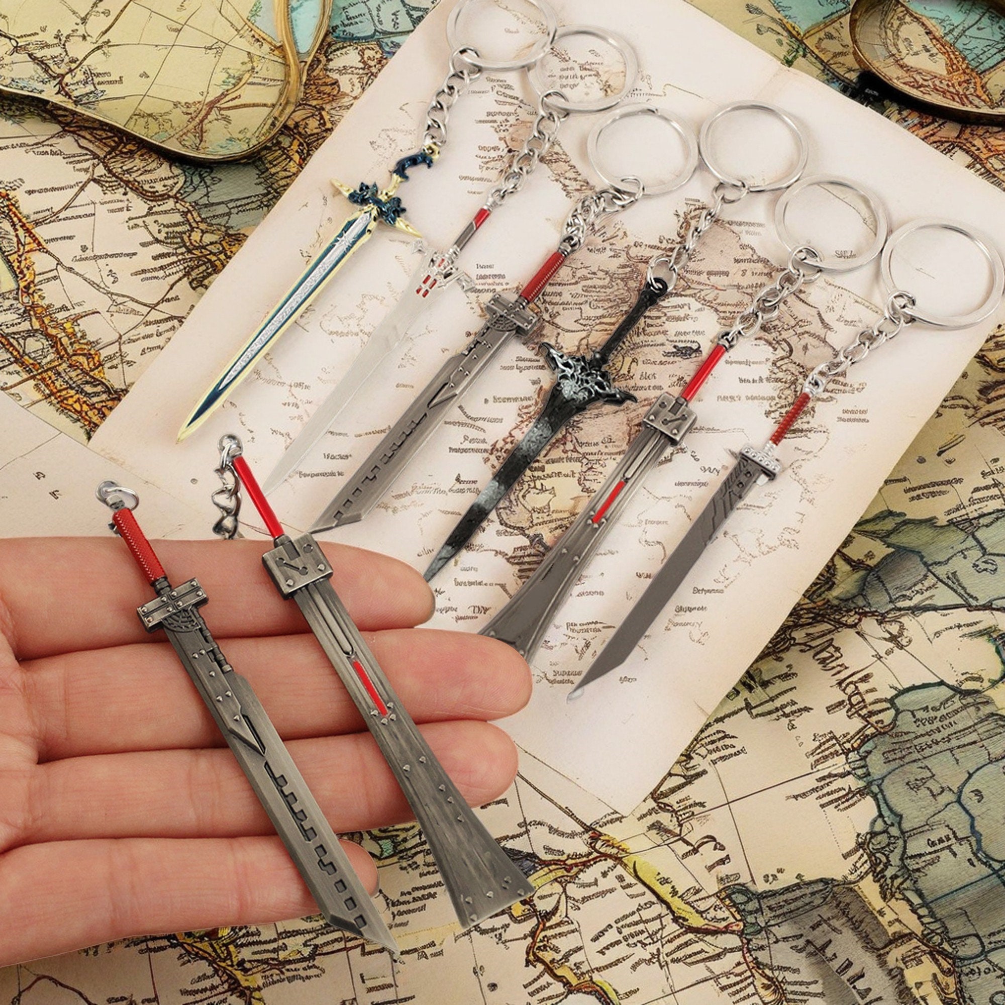 Buster Sword Keychain, Claudzax Sword of Destruction Weapon Keychain ...