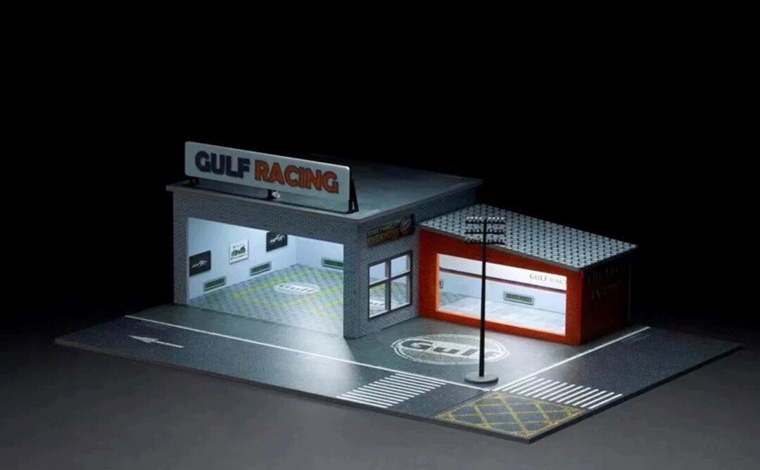 1:64 Gulf Fleet Showroom Miniature Building Model, Model Car Storage ...