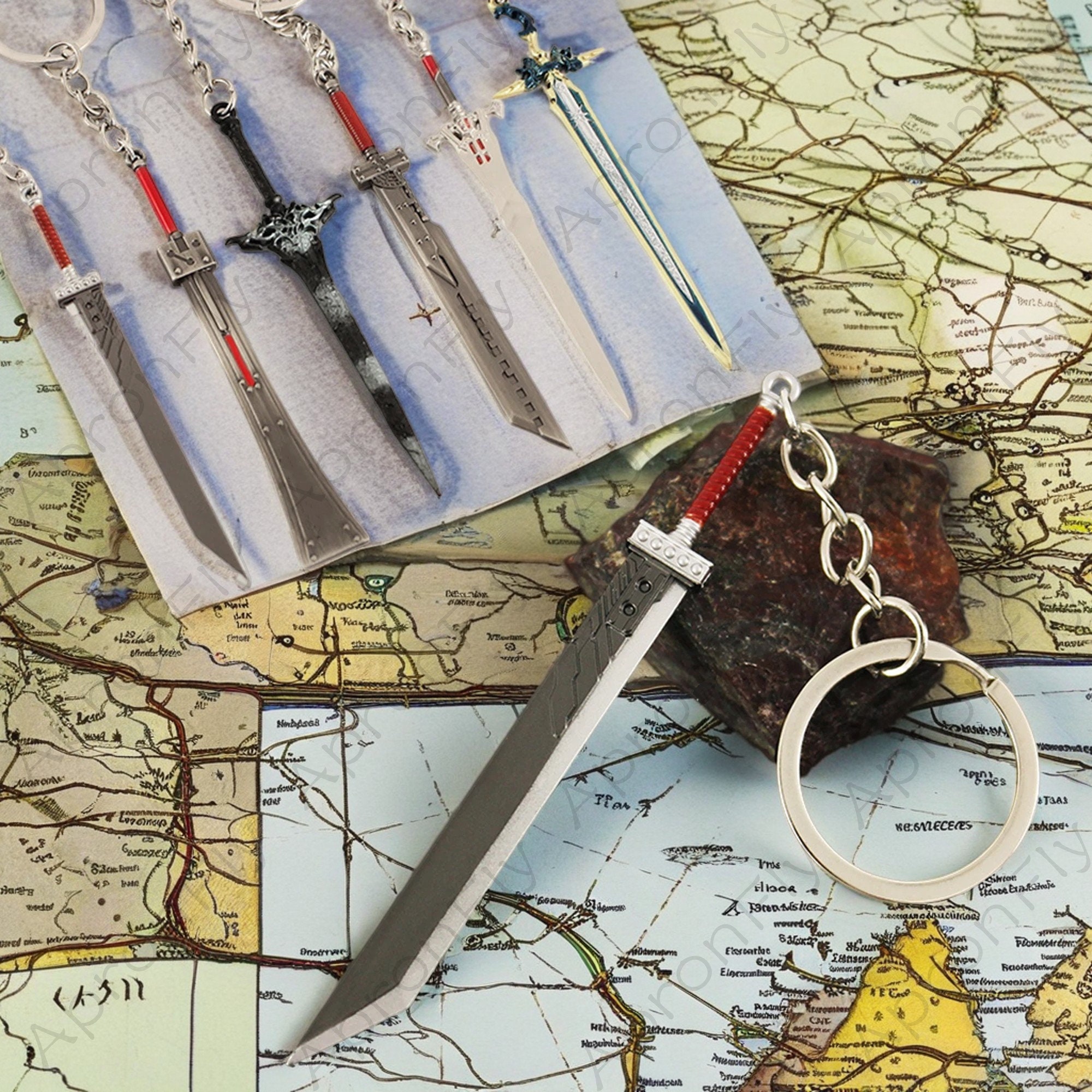 Buster Sword Keychain, Claudzax Sword of Destruction Weapon Keychain ...