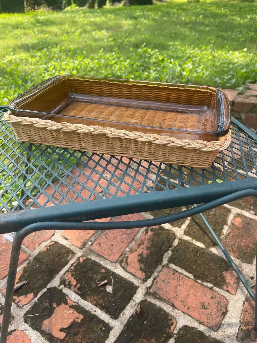Vintage PYREX Fireside Naturals 2qt Amber Casserole BAKING DISH 232 ...