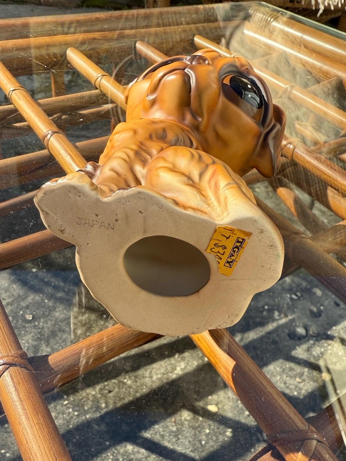 Vintage Pair BIG EYE Pity Puppy Dog & Kitty Cat FIGURINES Enesco Japan ...