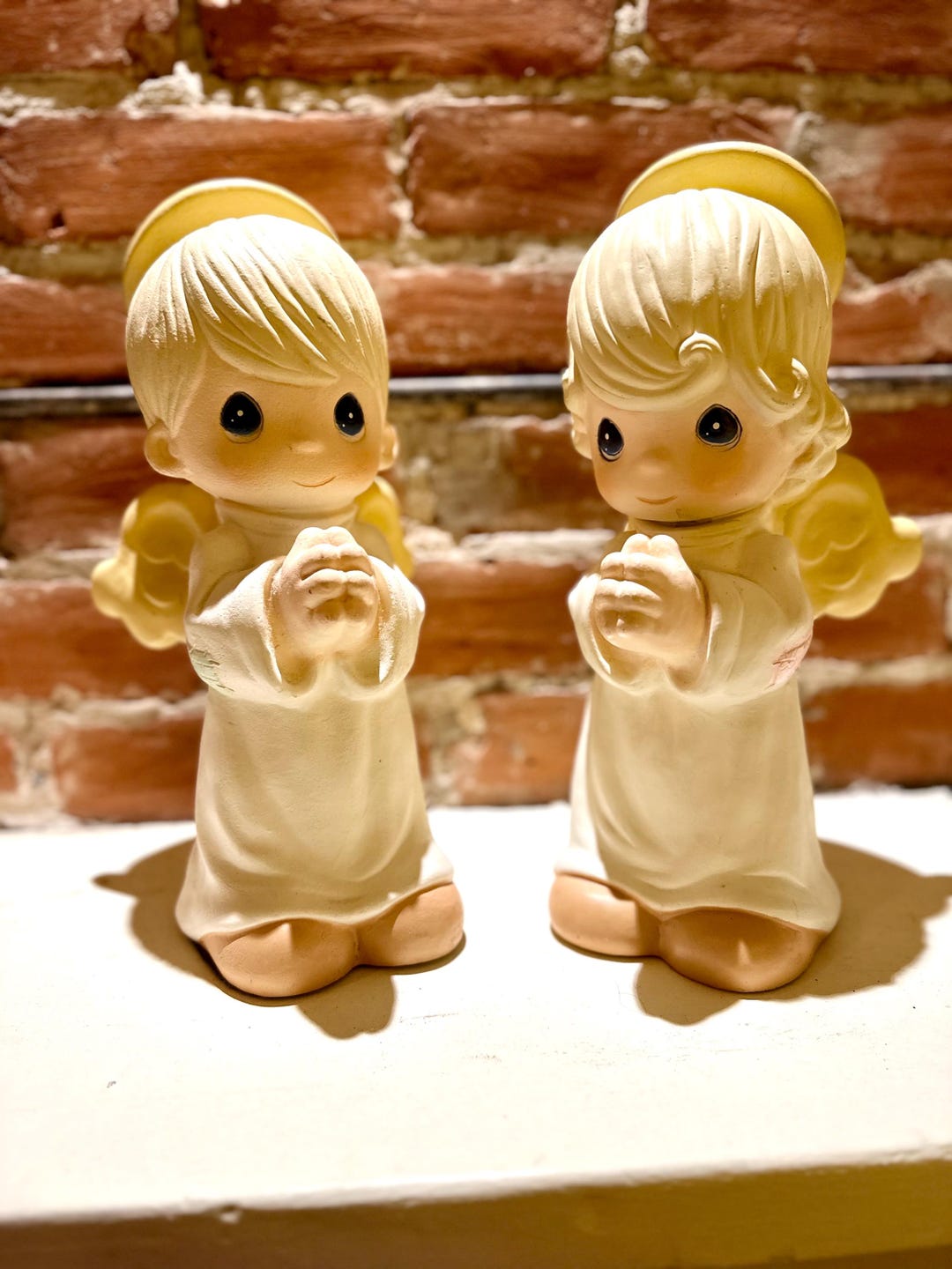 Vintage 1998 Large PRECIOUS MOMENTS ANGELS Christmas Heavy Resin Indoor ...