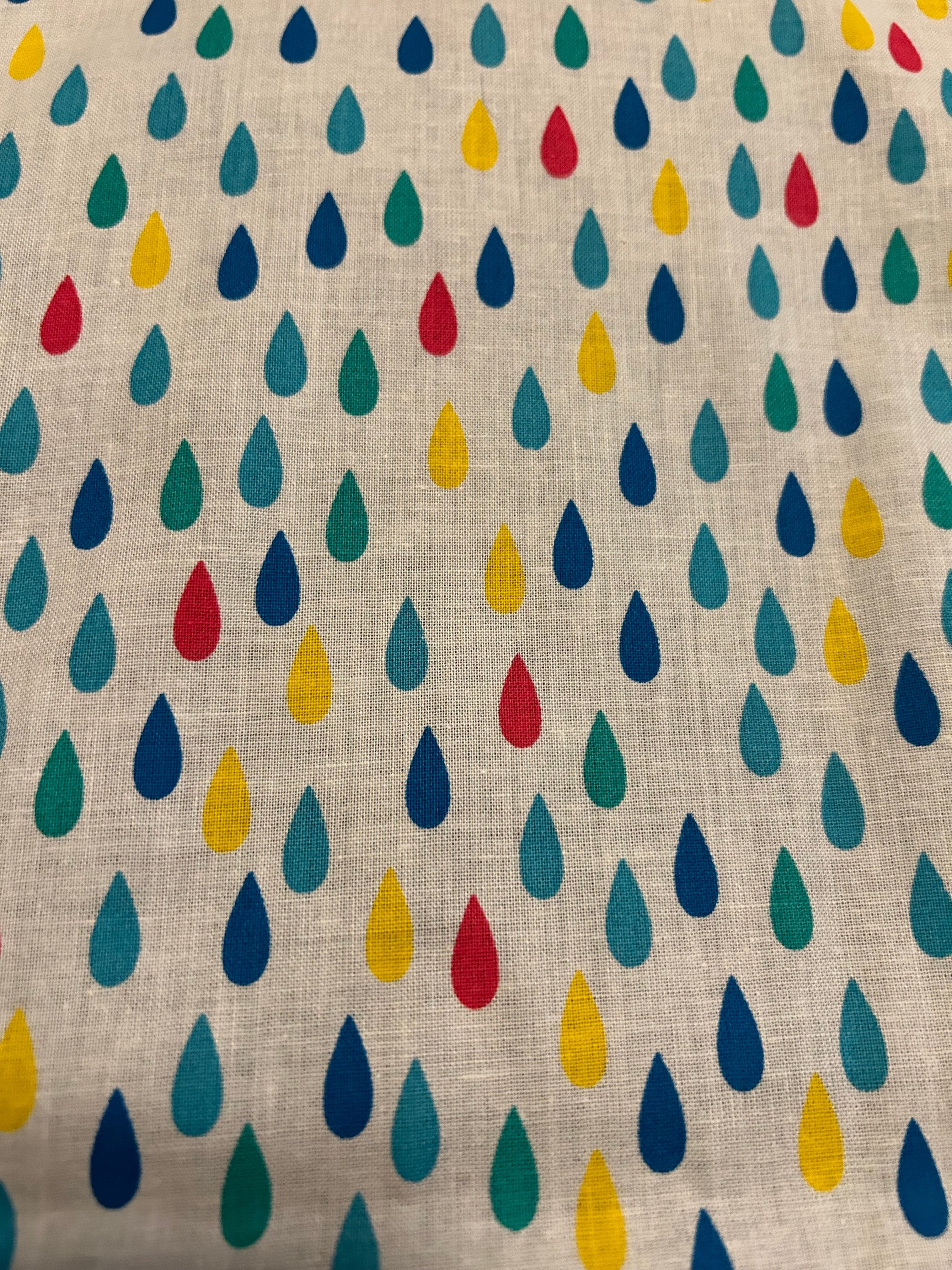 Colored Rain Drops Fabric - Etsy