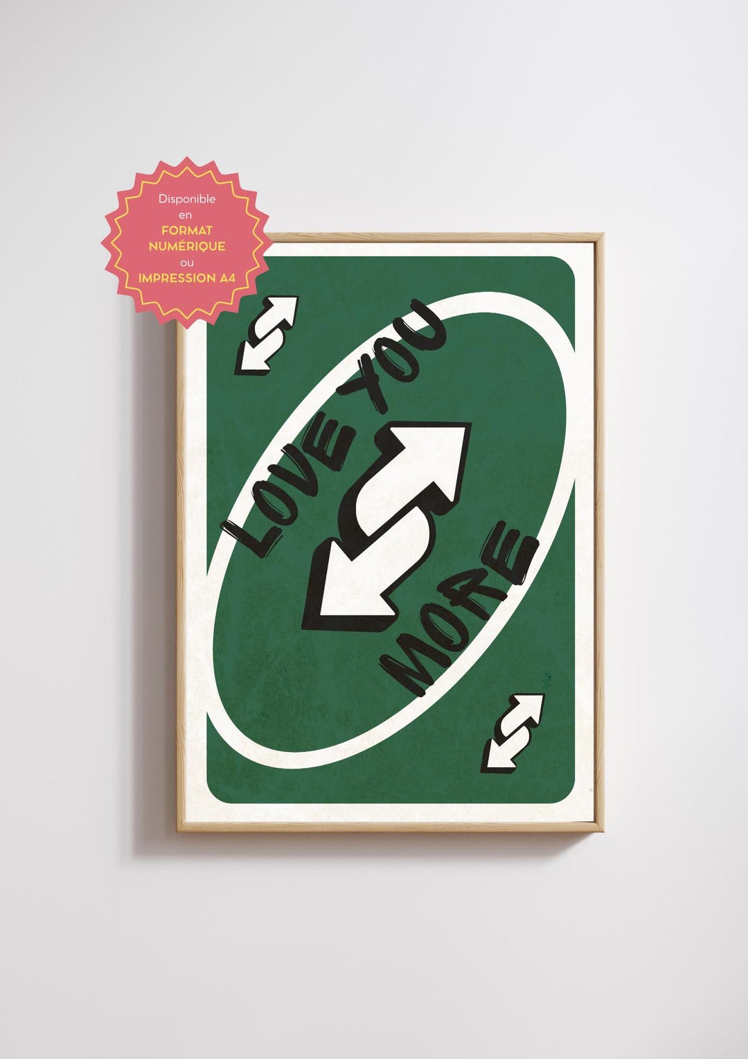 Uno Reverse Love You More Card Poster - Etsy