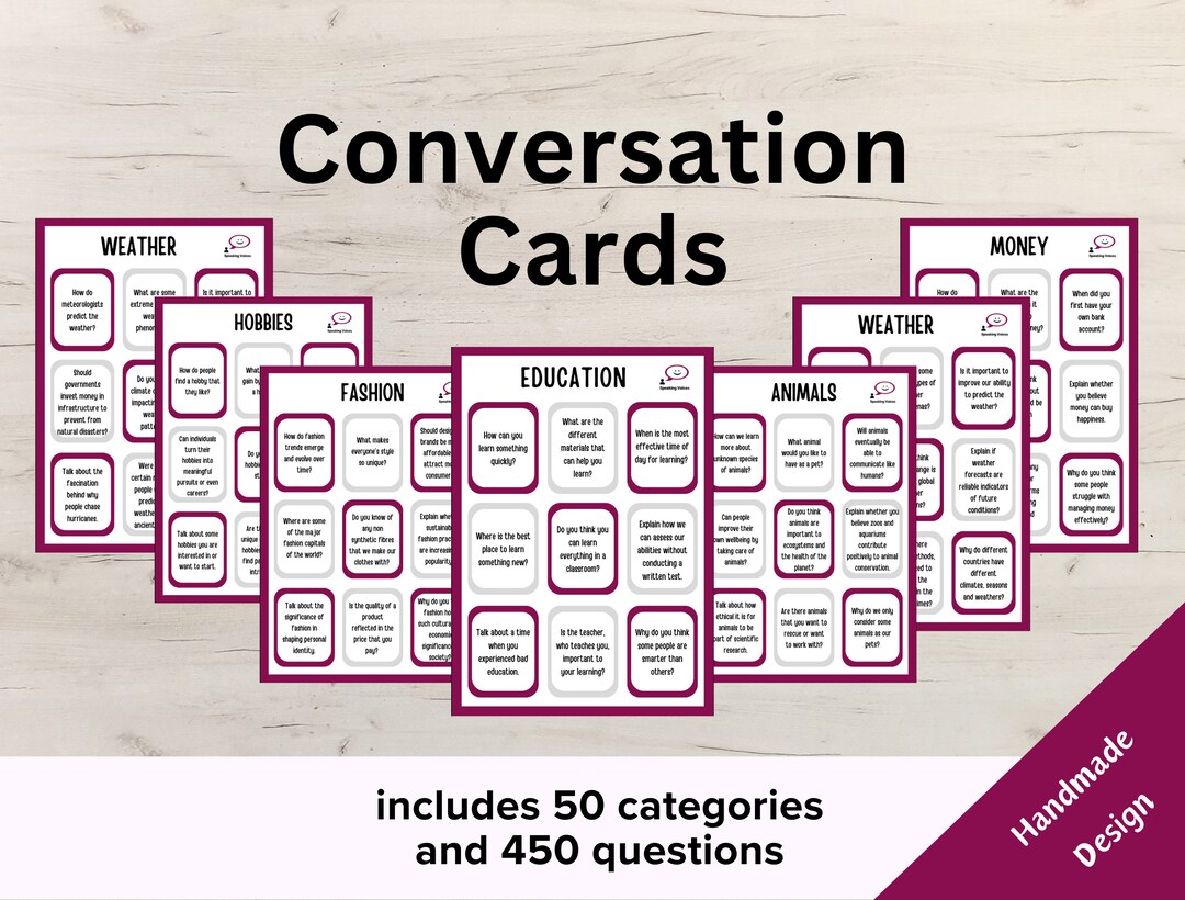 450 Conversation Cards | Icebreaker Questions | Conversation Starters ...