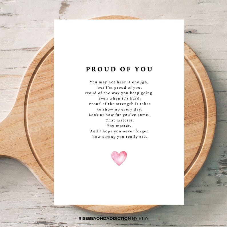 Proud of You Printable: Inspirational Congratulations Gift (PDF ...