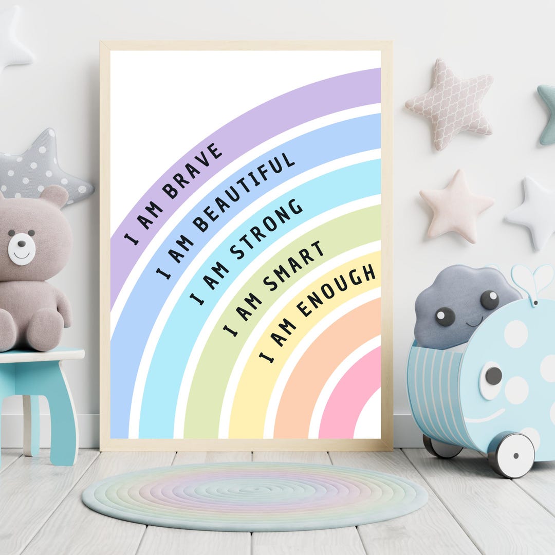 Kids Affirmation Poster – I Am Affirmations Wall Art for Classroom ...