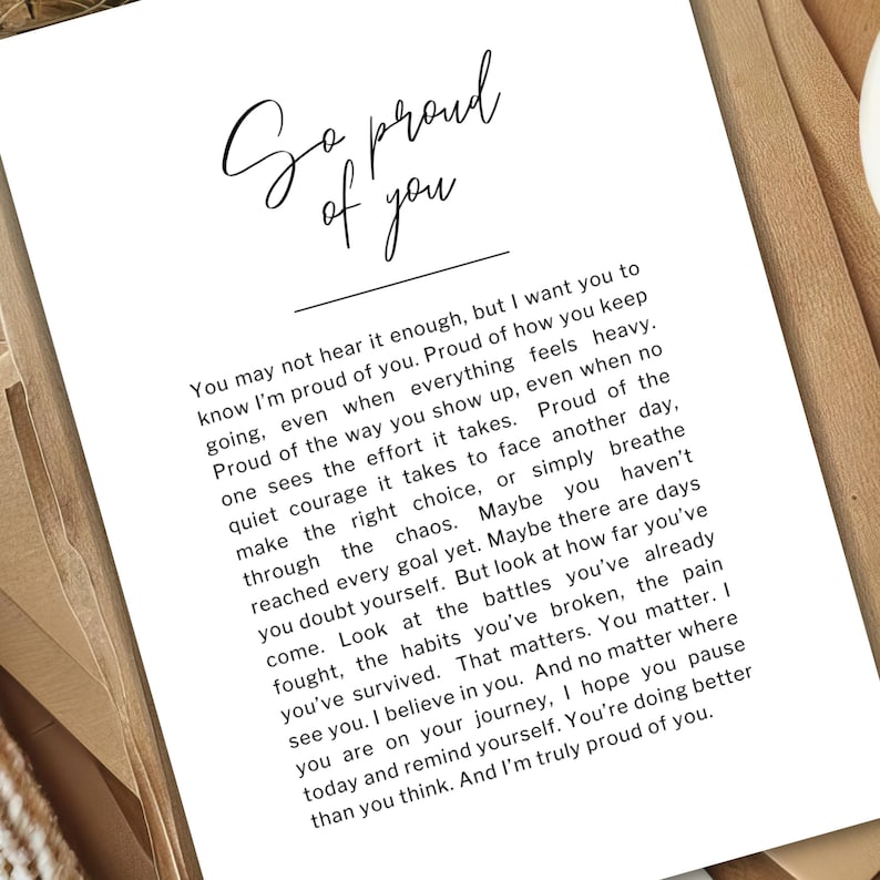 Proud of You Card Printable, Inspirational Congratulations Card, Just ...