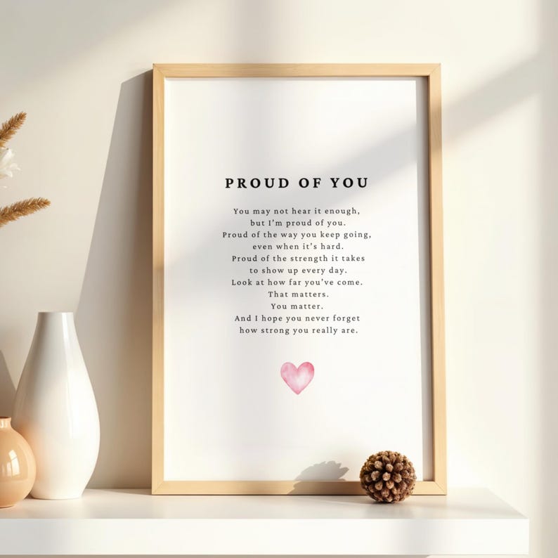 Proud of You Printable: Inspirational Congratulations Gift (PDF ...