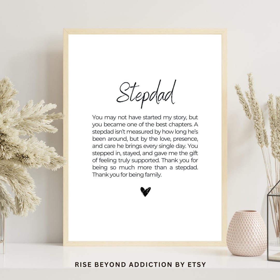 Stepdad Poem Printable, Father's Day Gift, Bonus Dad Wall Art (digital ...