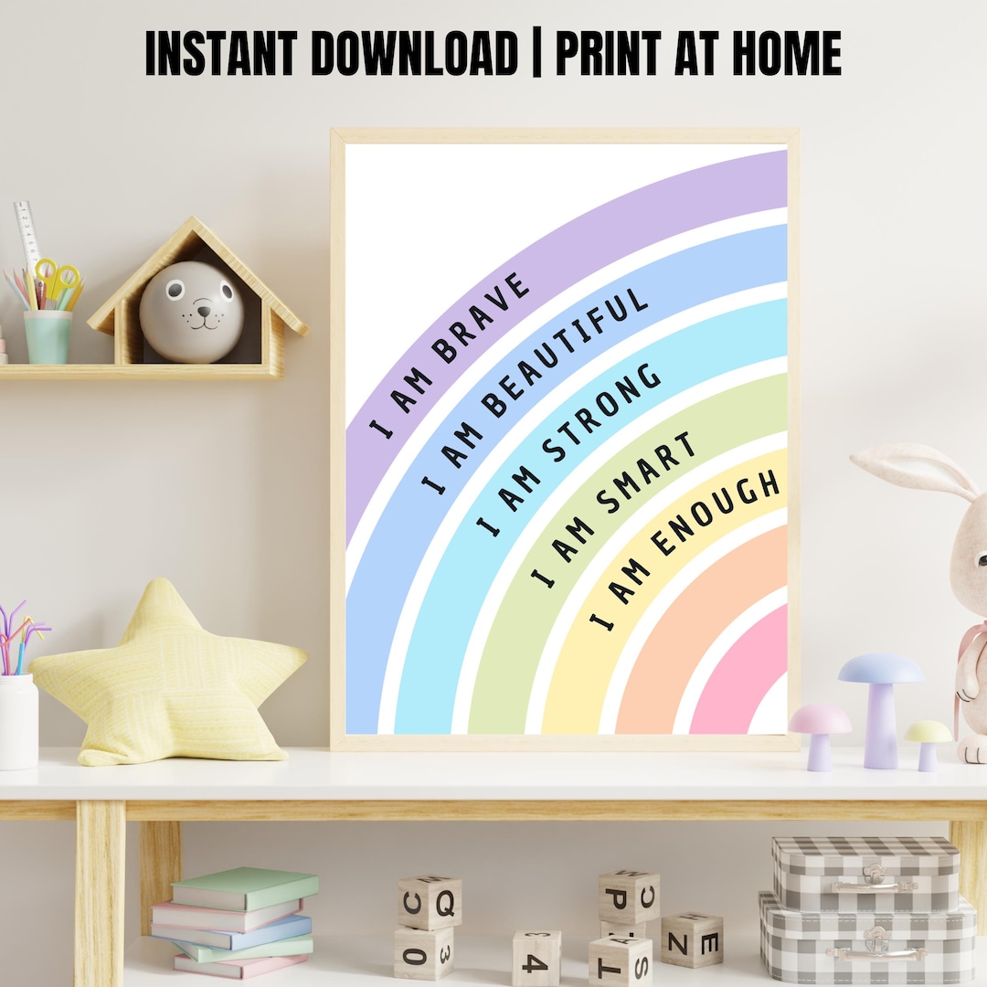 Affirmations for Kids, Classroom Posters, I Am Affirmations, Playroom ...