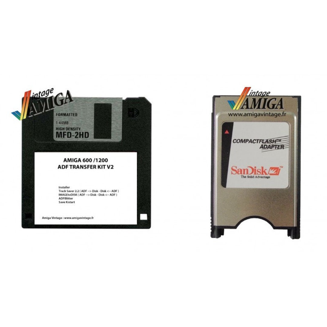 Pack Transfer Kit Pcmcia Cf Compact Flash Commodore Amiga 600 or 1200 ...