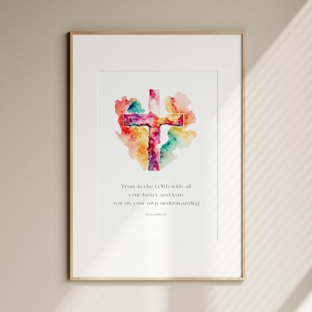 Christian Wall Art Bible Verse Printable Colorful Christian Print ...