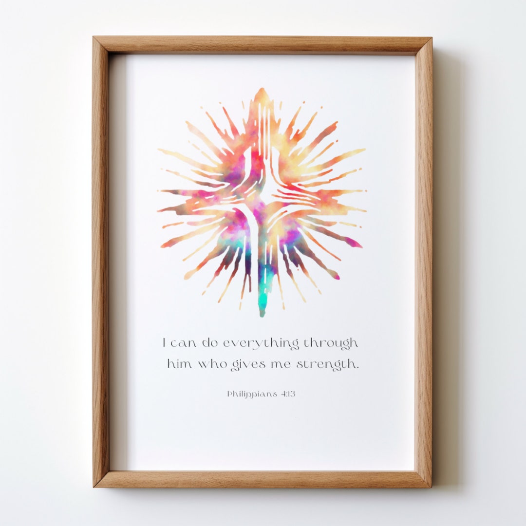 Christian Wall Art Bible Verse Printable Colorful Christian Print ...