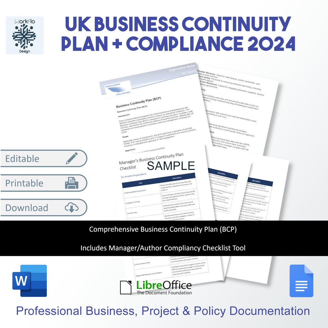 Comprehensive Business Continuity Plan & Compliance Checklist ISO 22301 ...