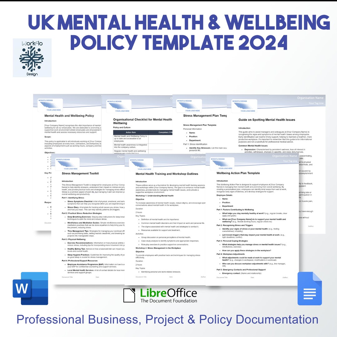 Comprehensive UK Business Mental Health & Wellbeing Toolkit: Policy ...