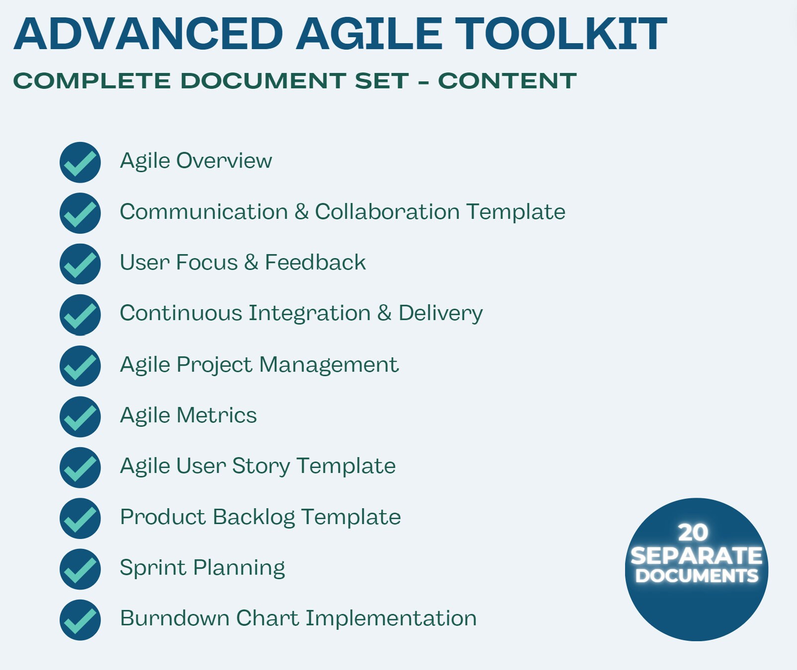 Complete Agile, Scrum, Kanban Compatible Document Set: Project ...