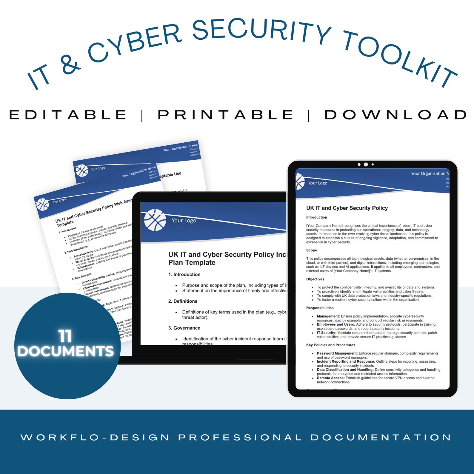 IT & Cyber Security Policy Comprehensive Document Templates Huge Set ...