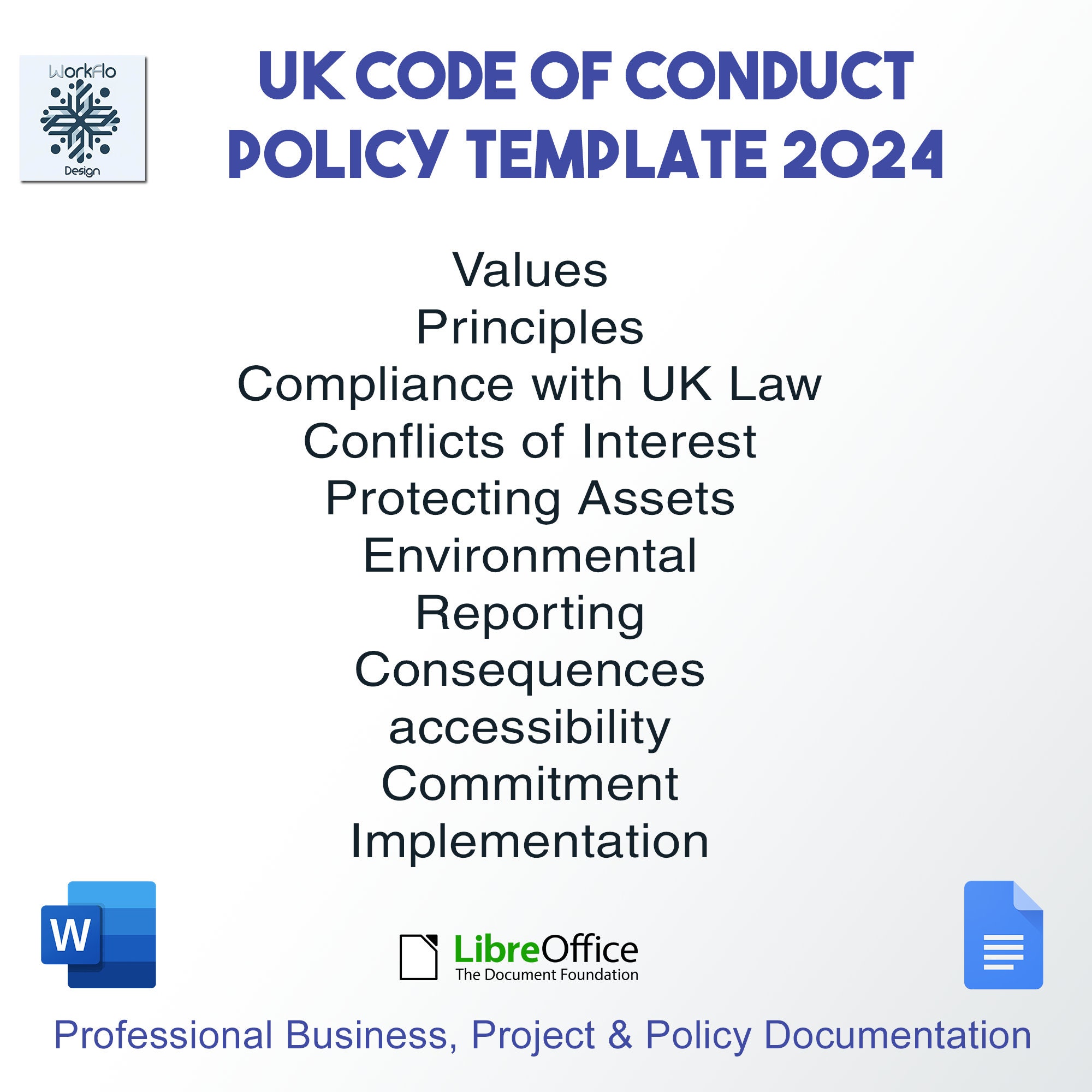UK Employee Code of Conduct Policy 2024 Ducument Template Employment ...