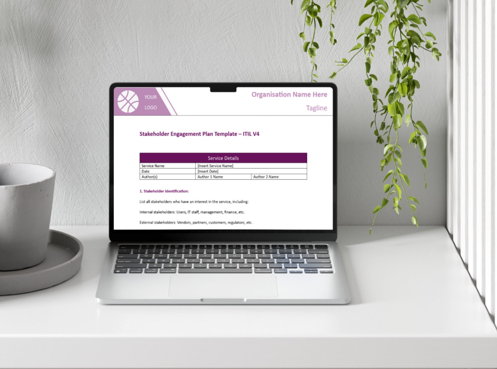 ITIL V4 Stakeholder Engagement Plan Template, Editable (digital ...